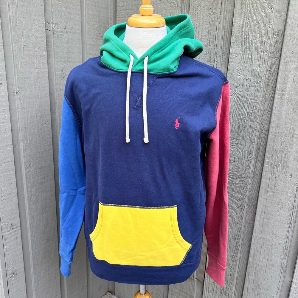 Polo Ralph Lauren Color Block Logo Hoodie Sweatshirt - Gem